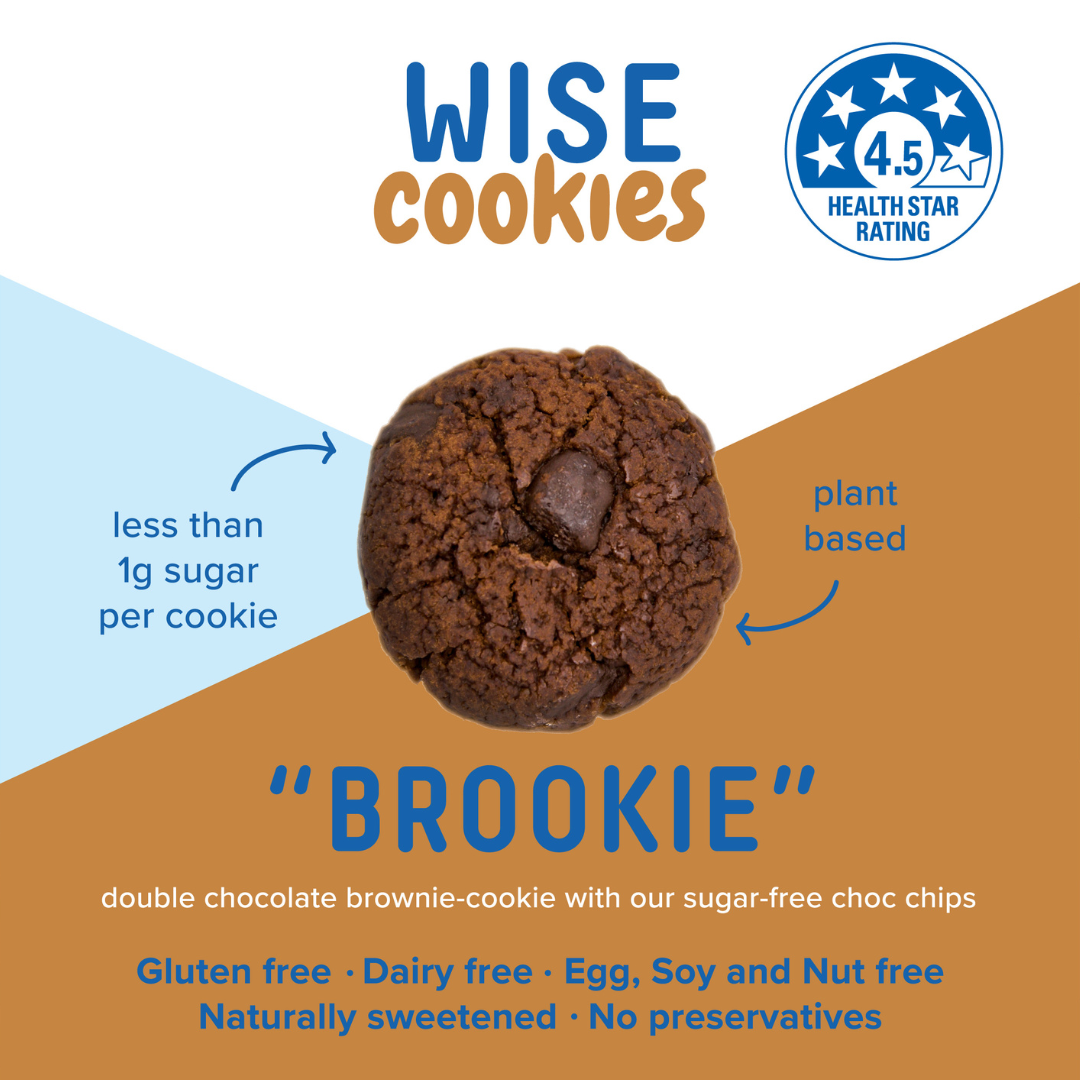 Wisefoods | "Brookie" Double Chocolate Health Star rated Wise Cookies ...
